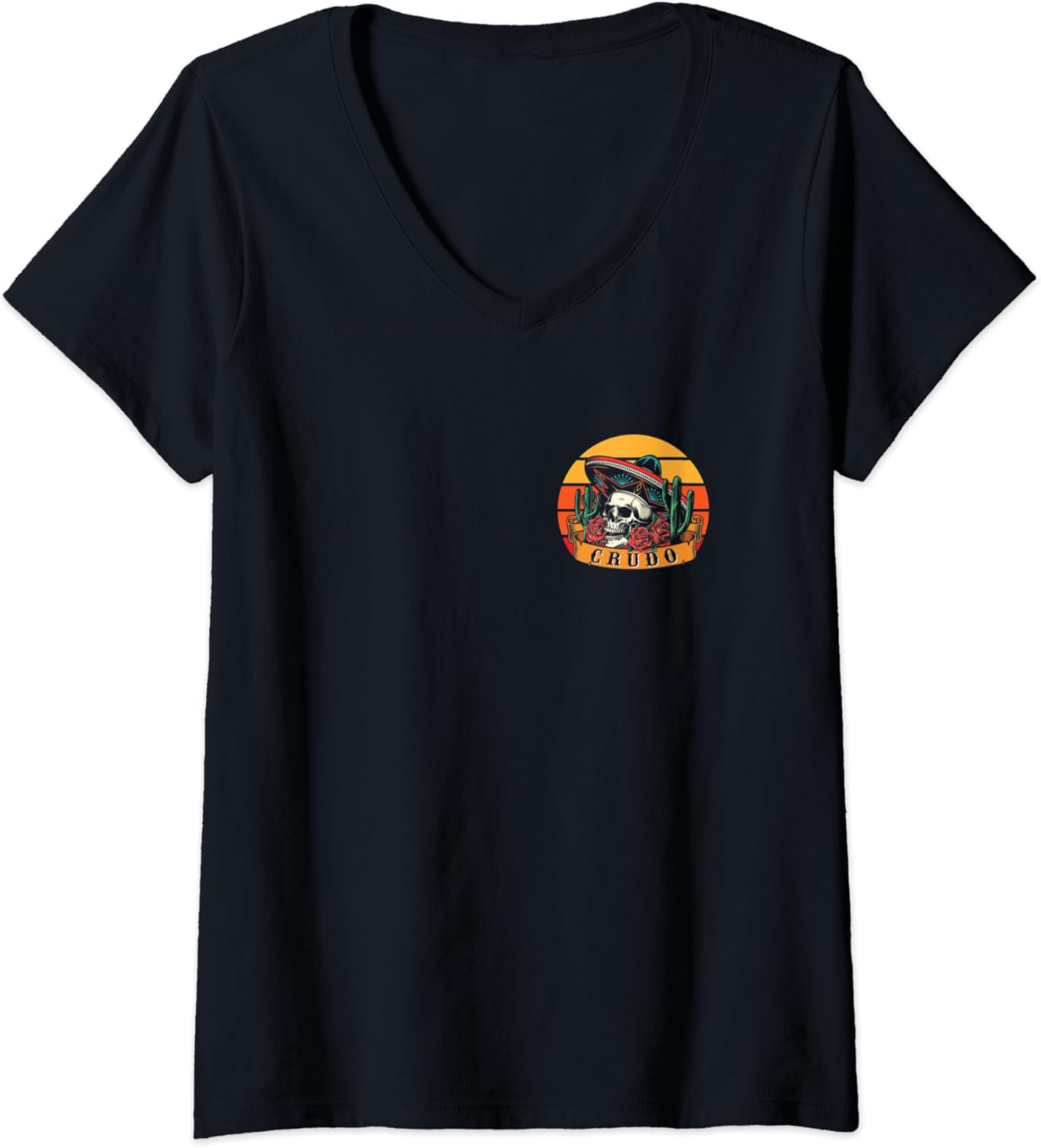 Amazon Womens Crudo Mexican Skull And Roses Spanish Slang V Neck T amazon-womens-crudo-mexican-skull-and-roses-spanish-slang-v-neck-t